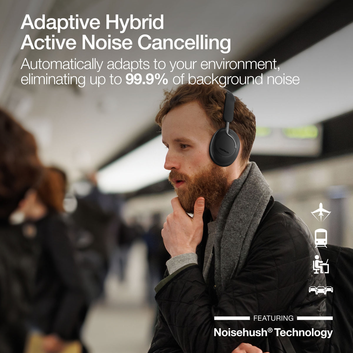 AURA 360 ANC Wireless Noise Cancelling Over-the-Ear Headphones | Midni ...