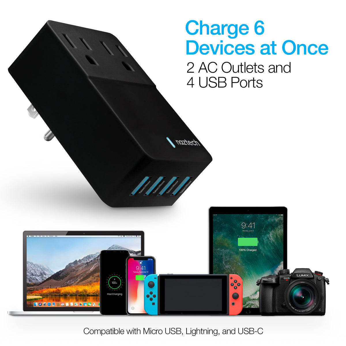 Naztech Fast Multi-Device Charger - Black – Naztech.com