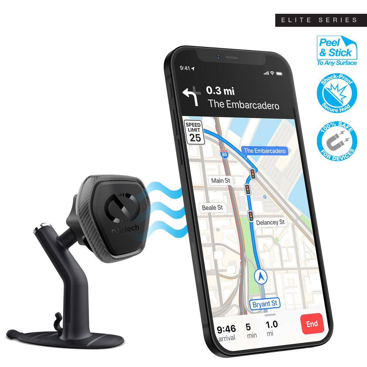 Magnetic Car Phone Mount for DASH | Naztech – Naztech.com